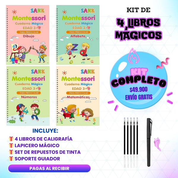 KIT DE 4 CUADERNOS REUTILIZABLES – Tienda Multimarca